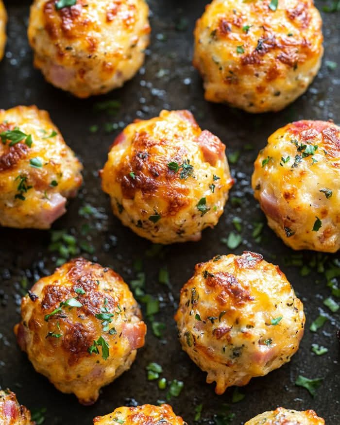 Low Carb Cheesy Ham Bites - Delicious Bites
