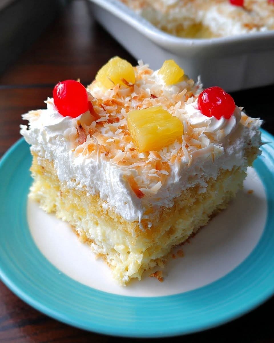 Easy Hawaiian Pineapple Coconut Poke Cake - Delicious Bites